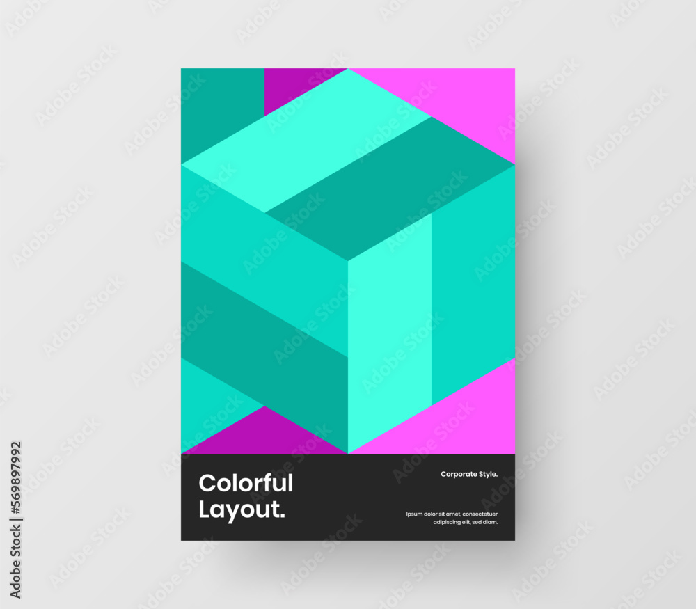 Modern mosaic shapes pamphlet concept. Original poster A4 design vector ...