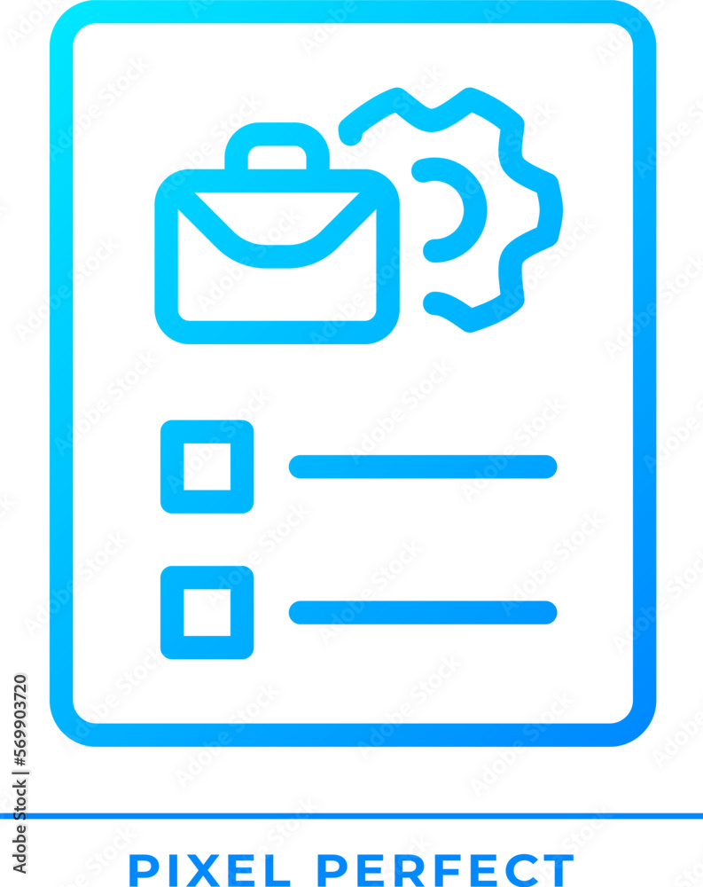 Job description pixel perfect gradient linear vector icon. List of ...