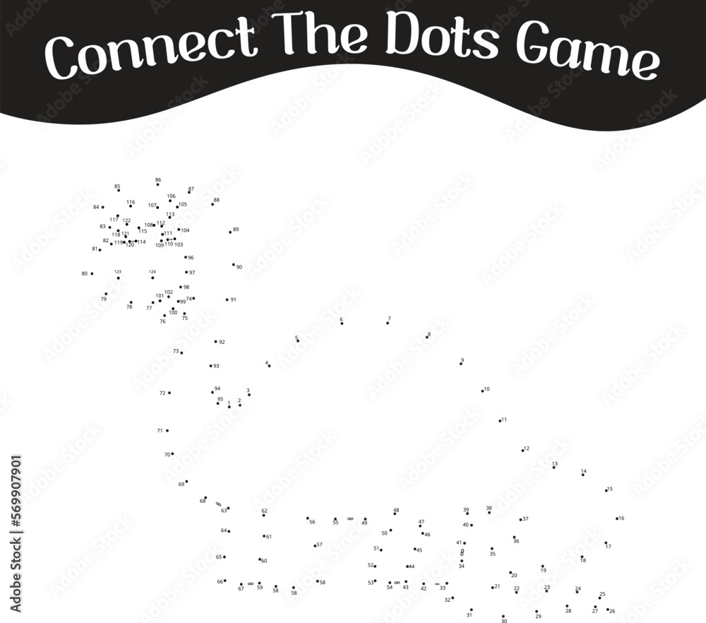 connect the dots Numbers game, education dot to dot game for kids Stock ...
