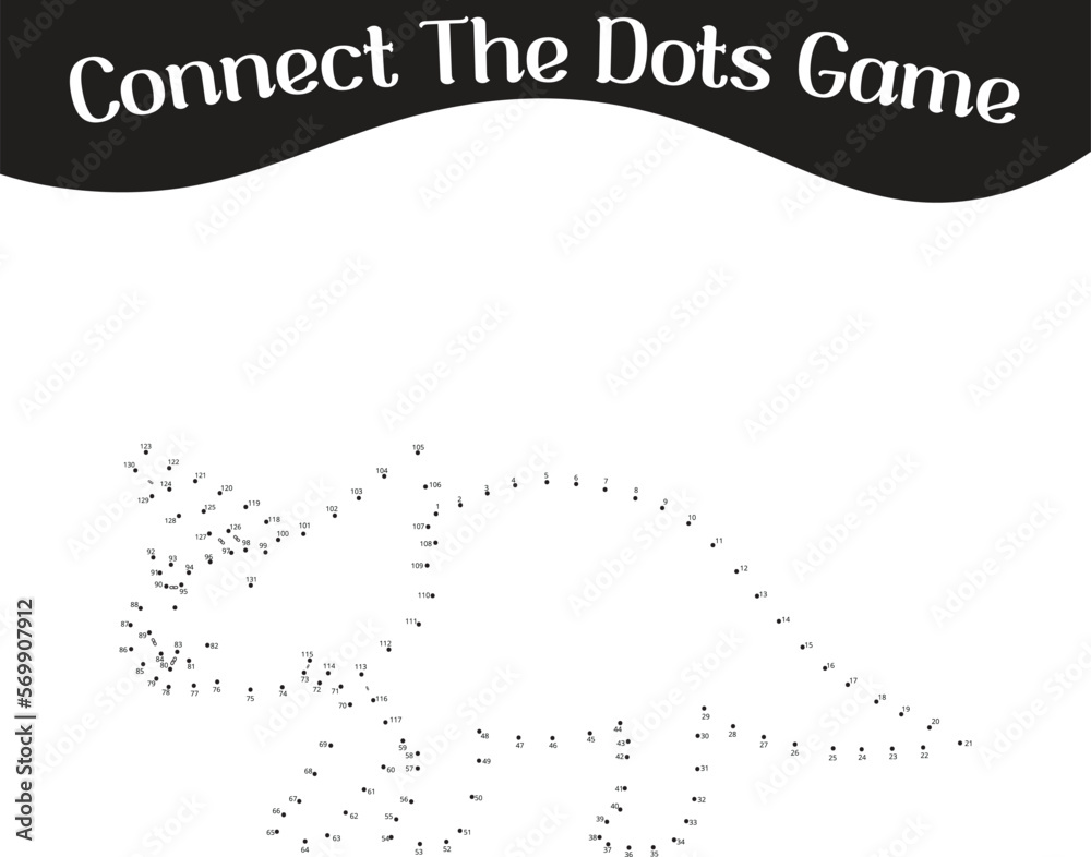 connect the dots Numbers game, education dot to dot game for kids Stock ...