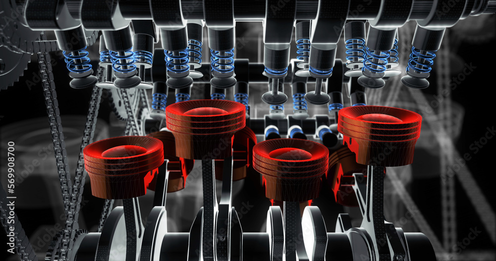 Poster Powerful V8 Engine Working – Wall Art | UkPosters