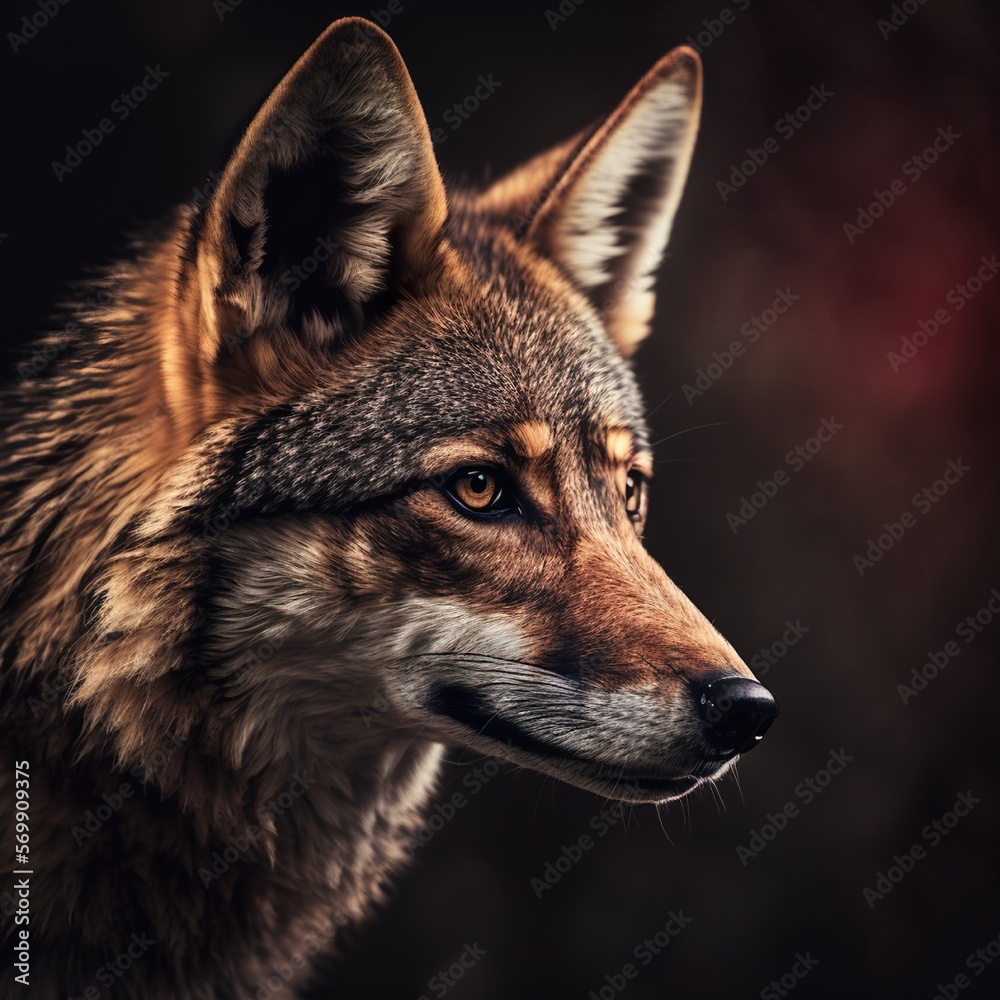 Wolf. A wonderful wild animal. Portrait of a predator on the hunt ...