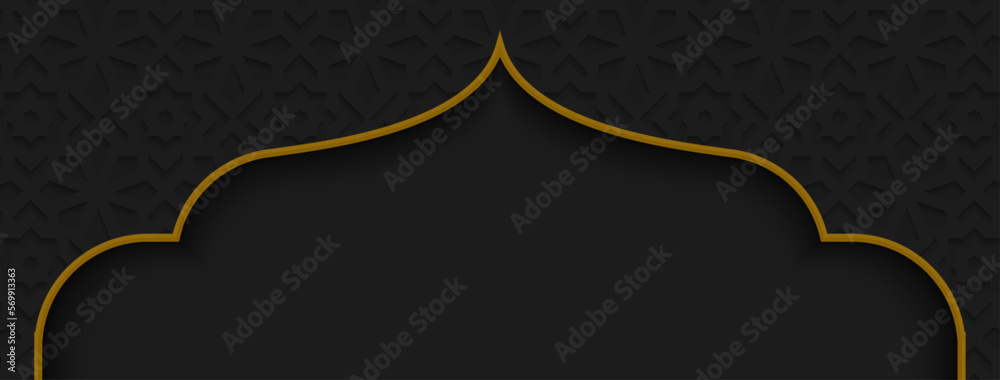 Arabic luxury ornament background with golden decorative ornament ...