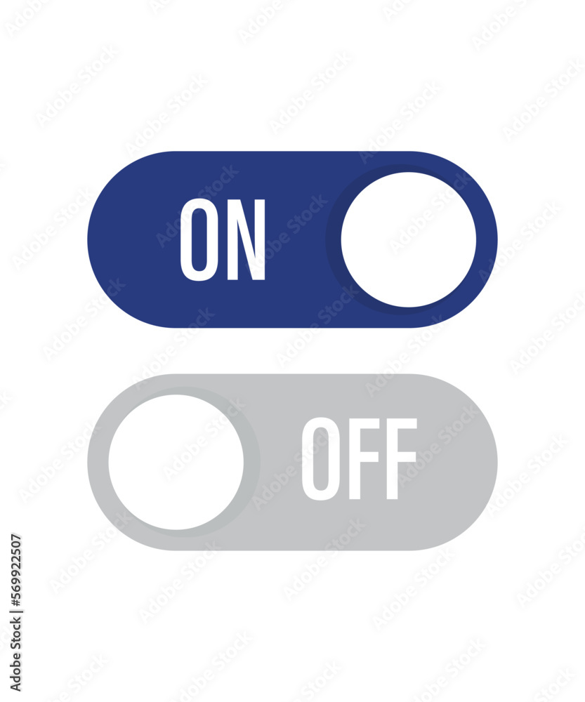On and Off Toggle Switch. Buttons to turn on and off. Modern toggle ...