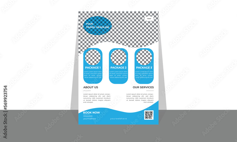 Travel Flayer, new travel flayer, a4 size flayer blue colour leaflet ...