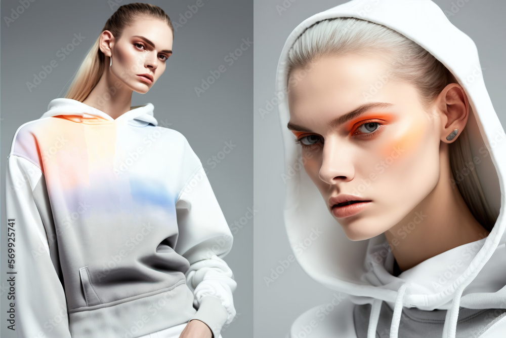 Fashion models posing for a street wear brand. High fashion pro models ...