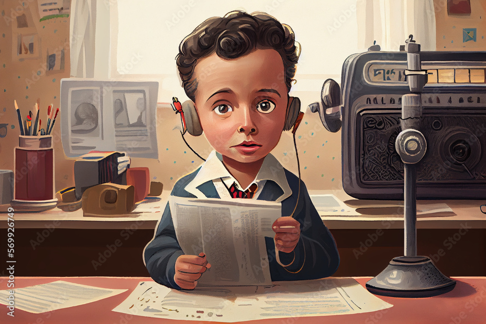 Child is a journalist. A series of illustrations for a children's ...