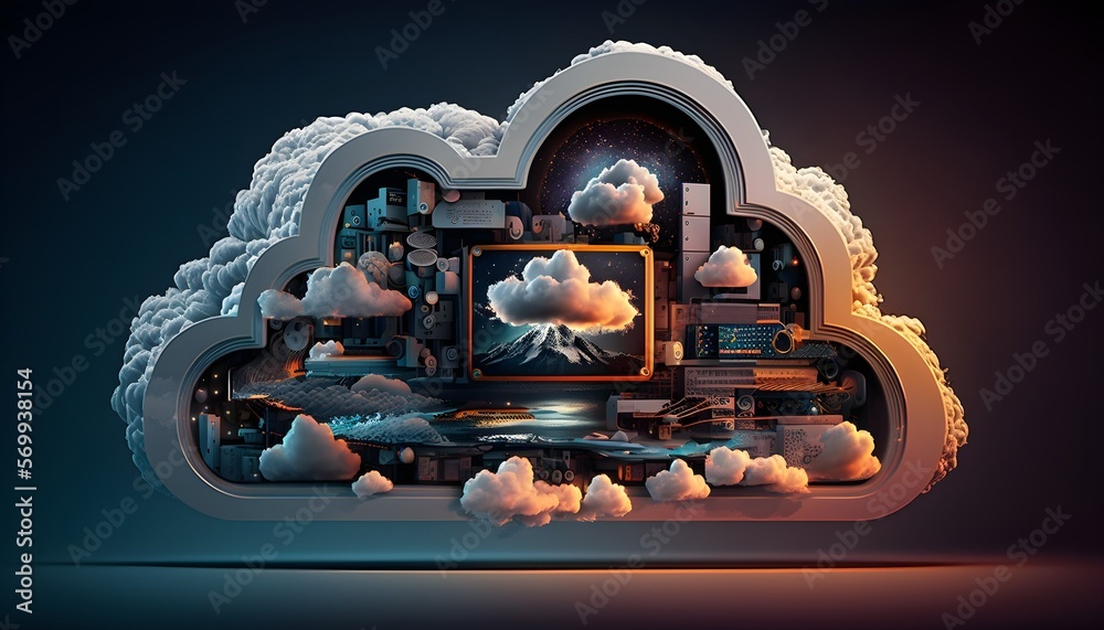 Cloud computing concept. Hi-tech cloud connection technology background ... Cloud computing concept. Hi-tech cloud connection technology background ...
