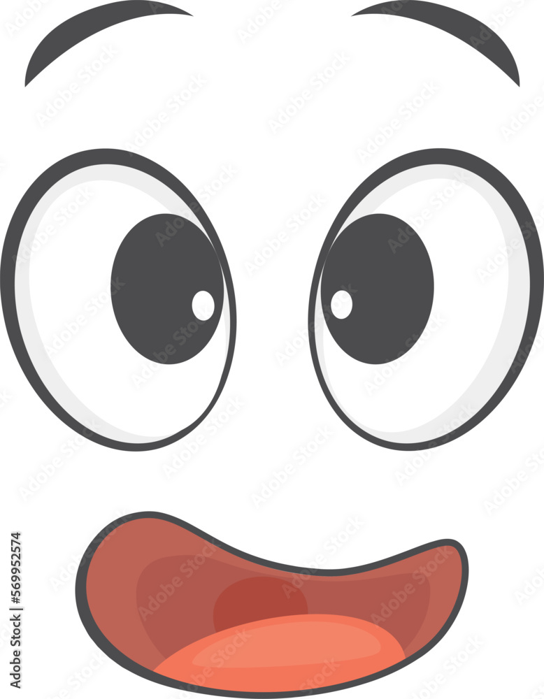 Amazed face expression. Surprised comic face emotion Stock Vector ...