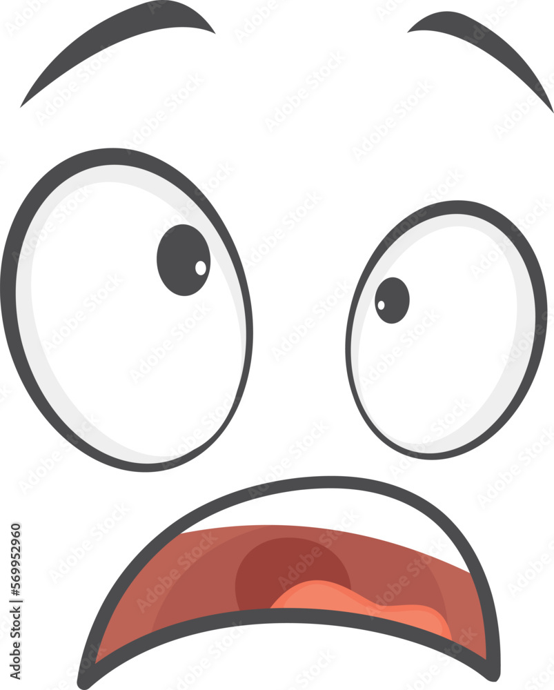Anguished face expression. Frowning emoji. Comic emotion Stock Vector ...