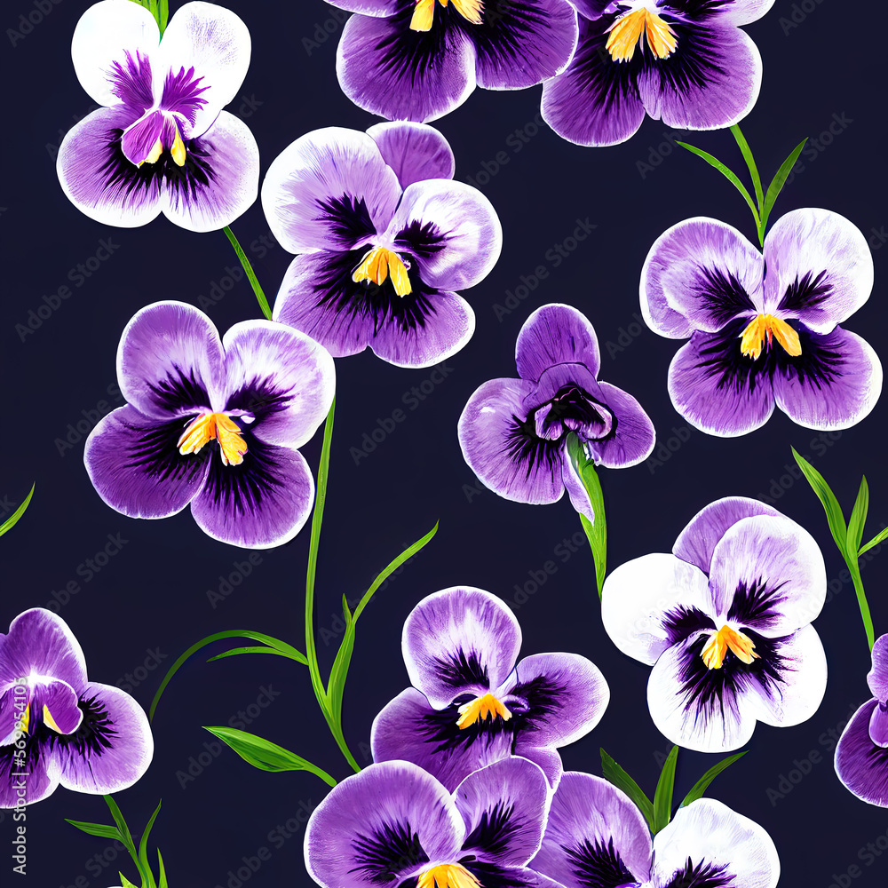 Seamless pansies pattern in violet bring a touch of spring to any ...