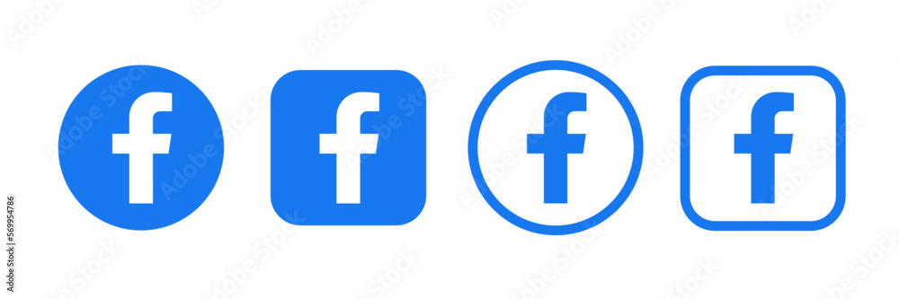 Vetor de Facebook logo. Facebook logo in blue. Round and square ...