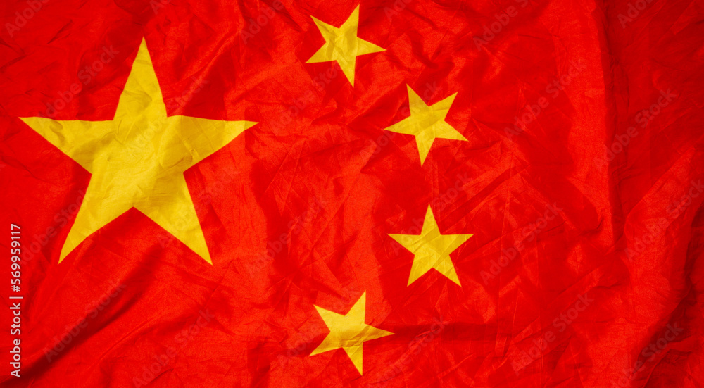 China Flag has real fabric texture,for background national banner ...