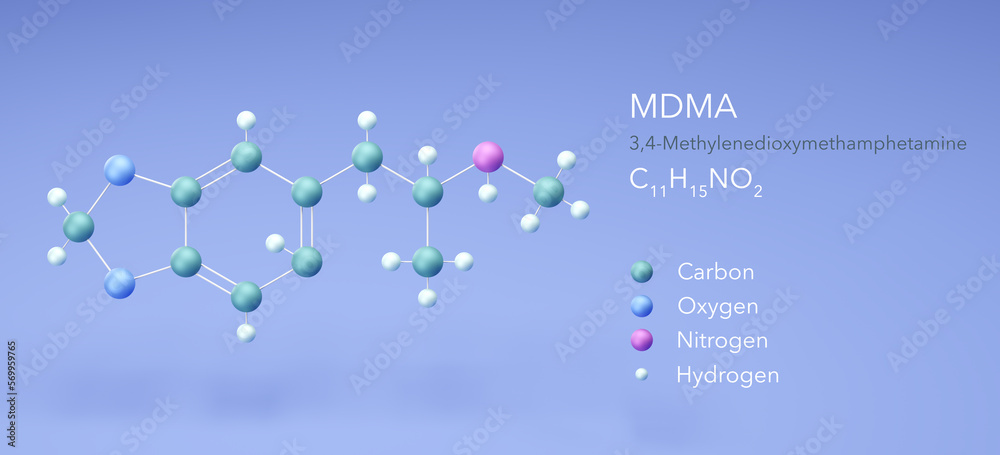 Photo & Art Print mdma molecule, molecular structures, ecstasy, 3d model, Structural Chemical ...