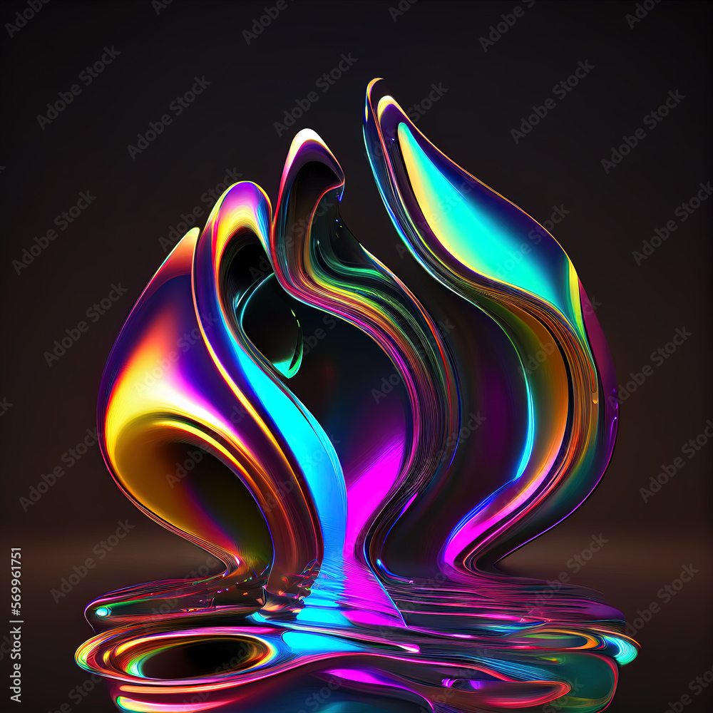 Abstract fluid 3d render, colorful gradient wave, background pattern ...