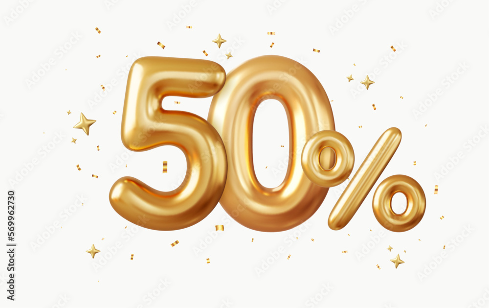 3d 50 percent off discount Stock Vector | Adobe Stock