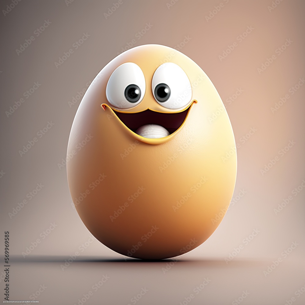 Cute Cartoon Egg Character Stock Illustration | Adobe Stock