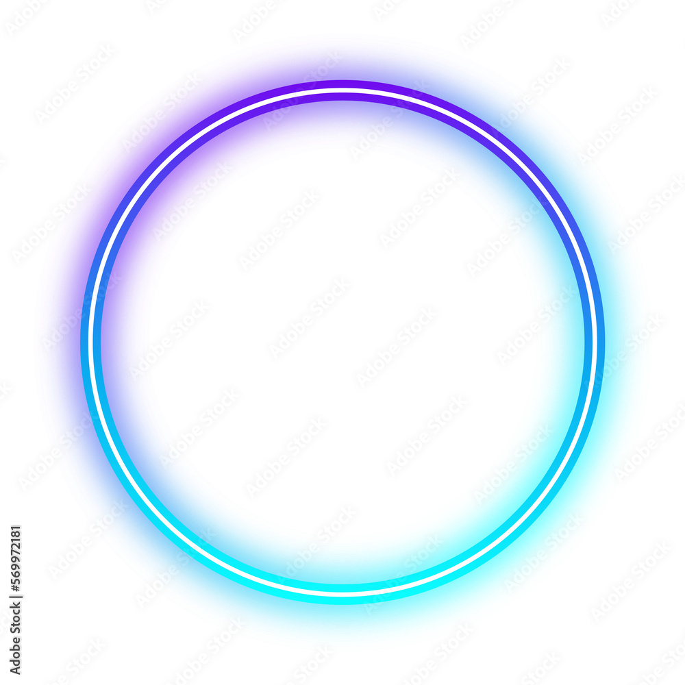 Blue neon circle frame Stock Illustration | Adobe Stock