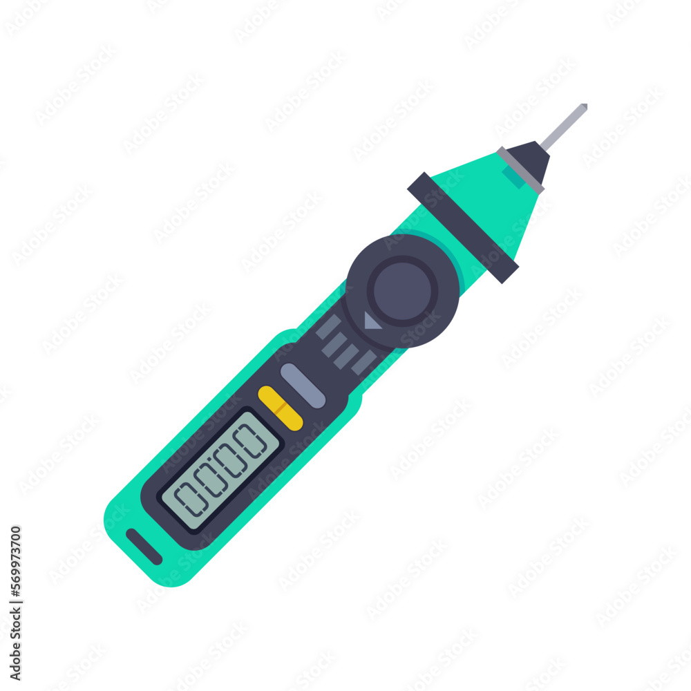 Digital multimeter or pen tester vector illustration. Cartoon drawing ...