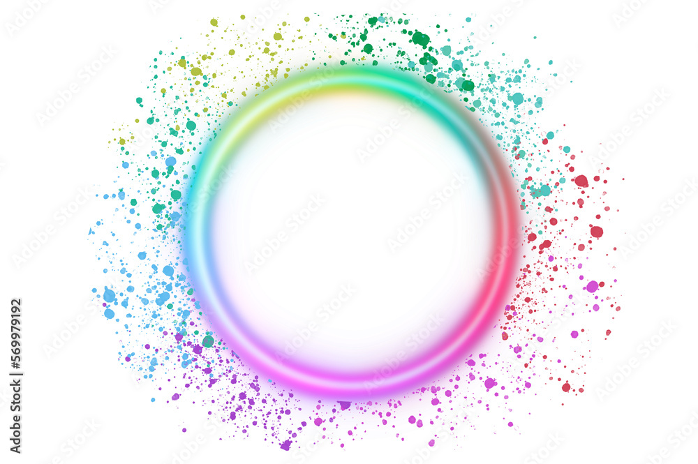 colorful circle frame circle light frame Isolated on transparent ...