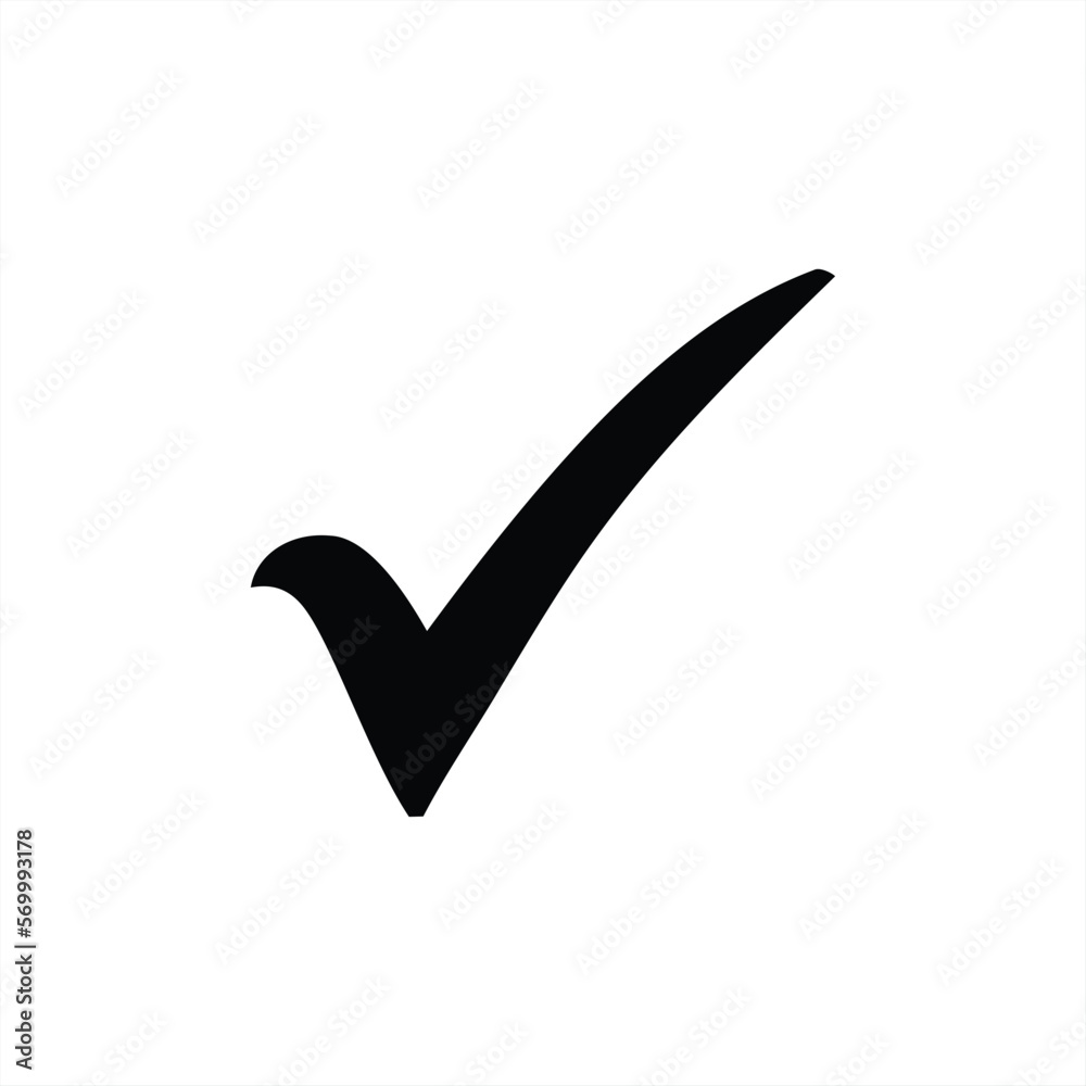 Black tick icon. Tick symbol in black color, vector illustration Stock ...