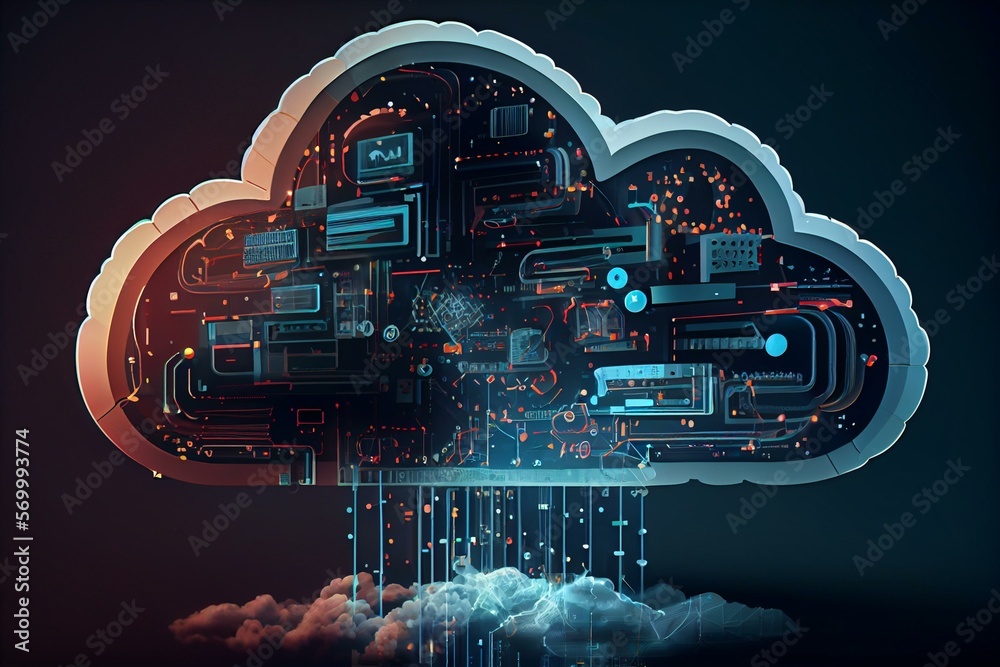 Cloud computing, IT, Technology background, AI Generated Stock Illustration | Adobe Stock