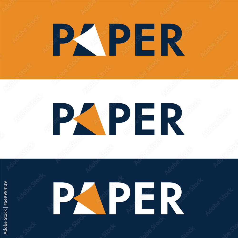 Paper Logo | Paper Word Mark logo Design | A Icon Mark Stock Vector ...