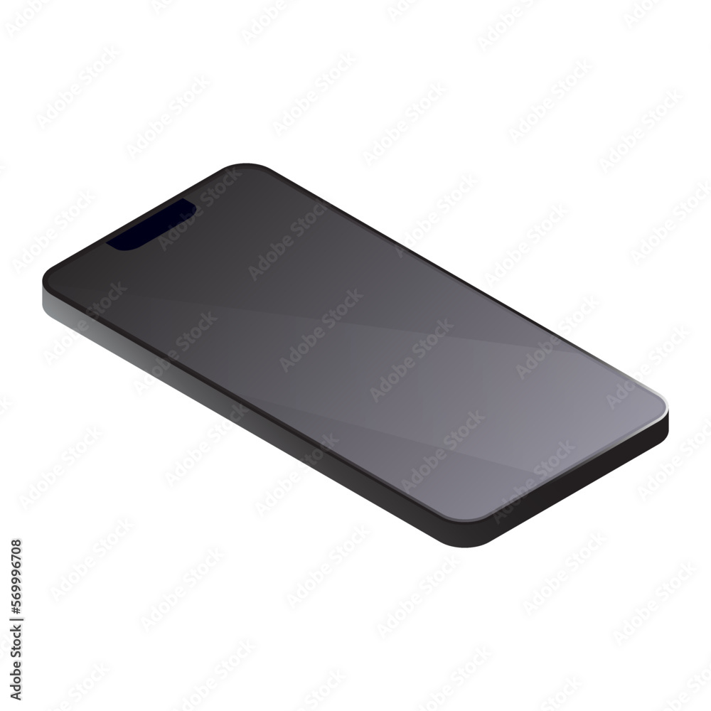 Isometric Phone Isolated Vector Illustration with Transparent ...