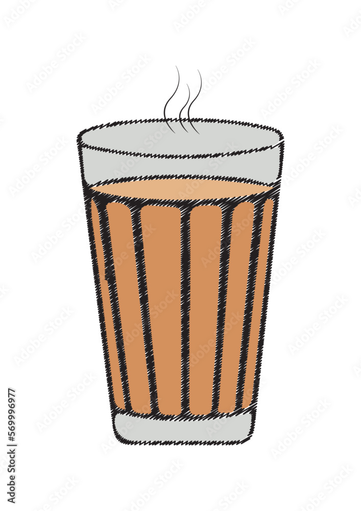 Indian tea, chaya vector Illustration Indian Street Food Stock Vector ...