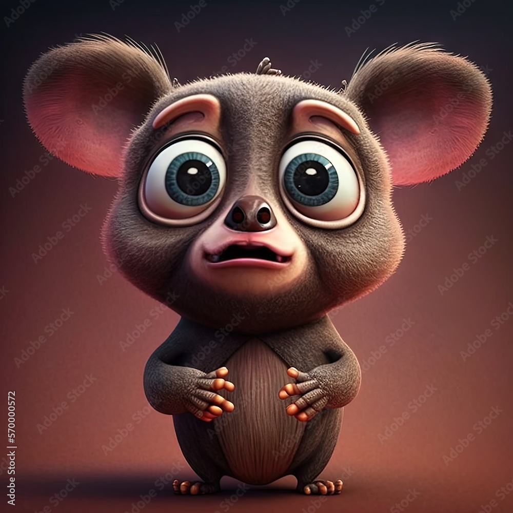 a very cute little rat with big eyes and a sad look on its face ...