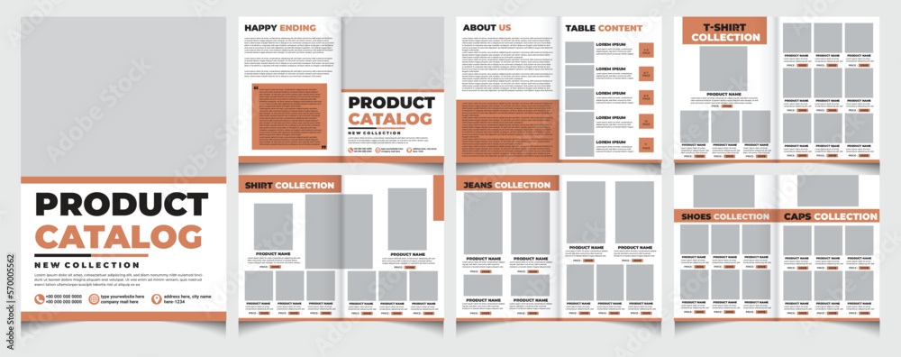 Multipurpose company product catalogue design template, clean and ...