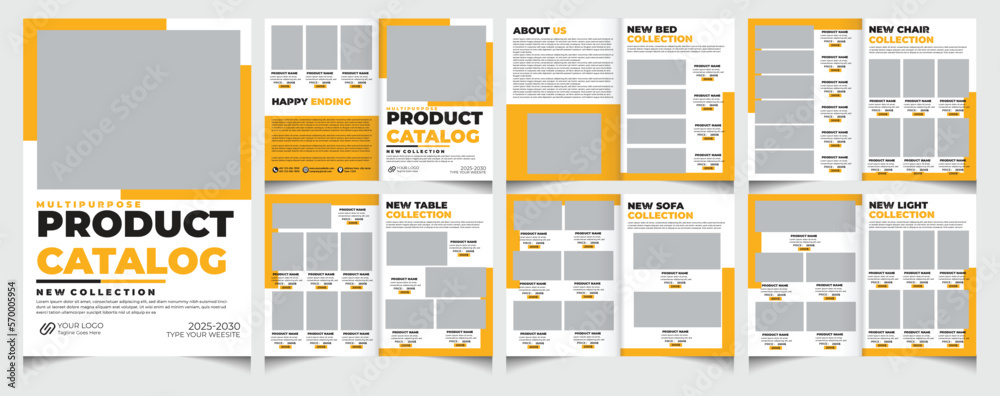 Multipurpose company product catalogue design template, clean and ...