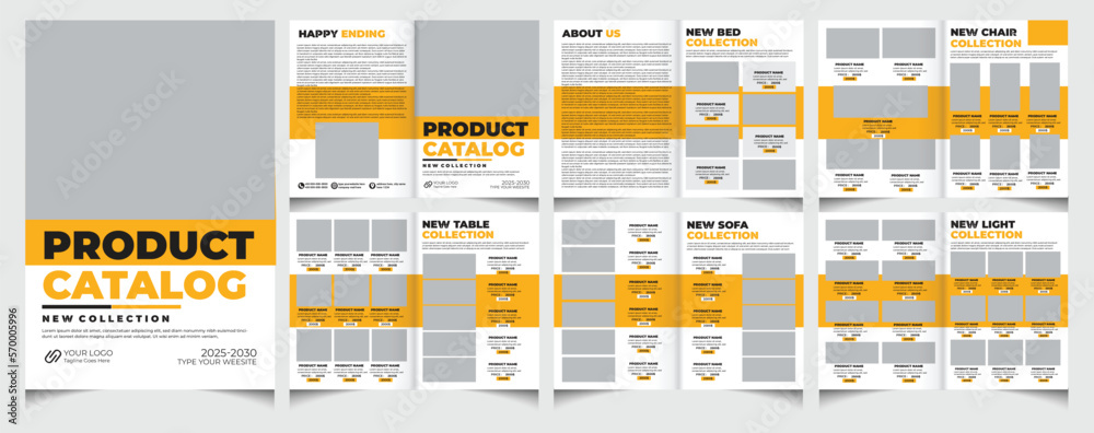 Multipurpose company product catalogue design template, clean and ...