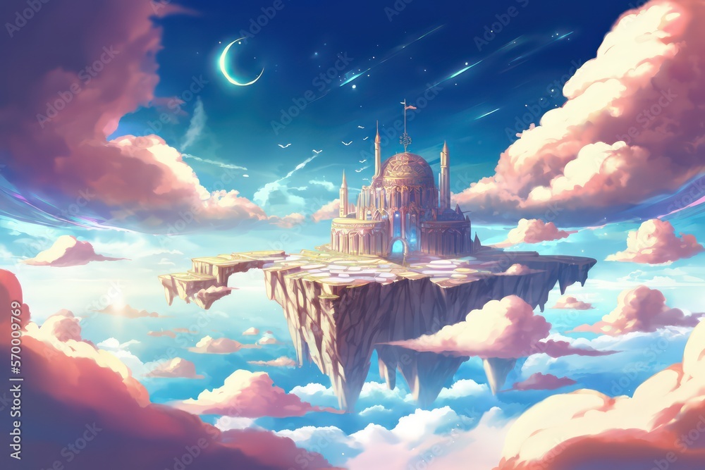 Fantasy sky city, Fantasy sky castle, Fantasy sky town, Beautiful ...
