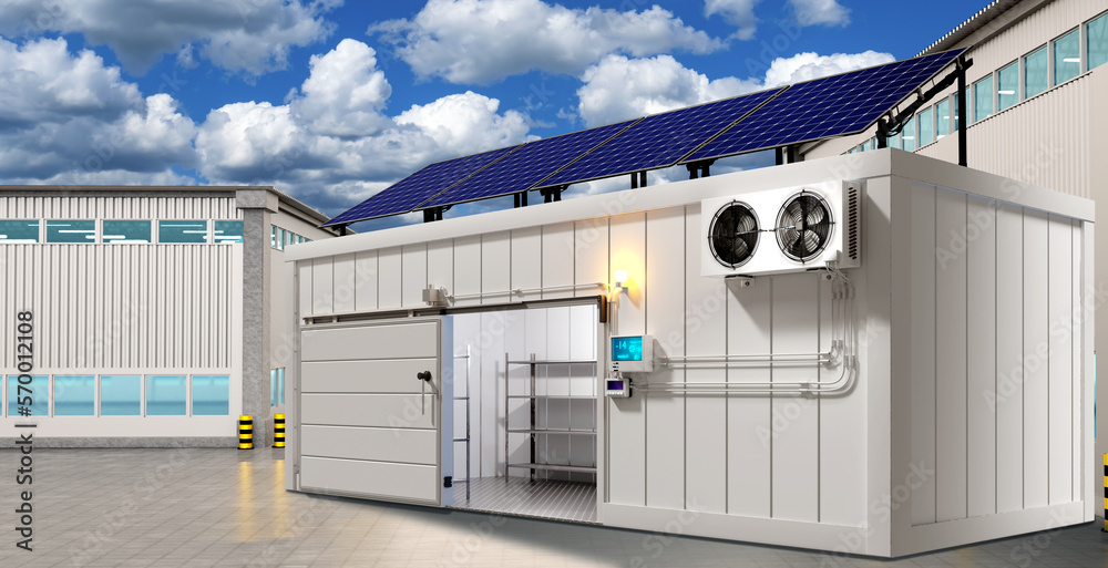 Refrigeration chamber for food storage. An industrial freezer that ...