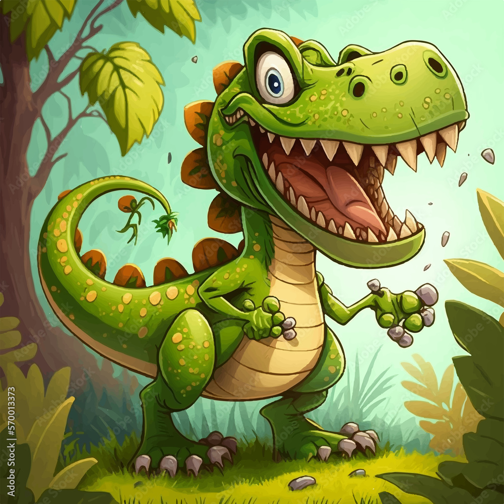 Dinosaur picture for kids Stock Illustration | Adobe Stock