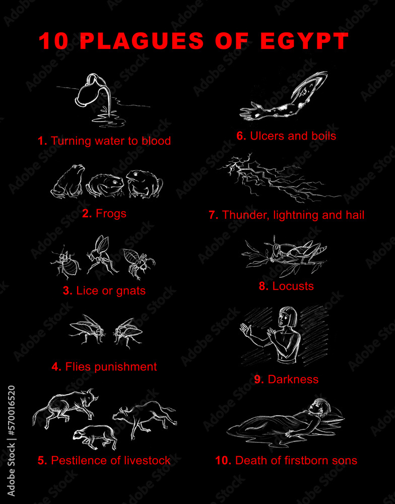 Poster Pencil drawing. 10 Egyptian plagues – Wall Art | UkPosters