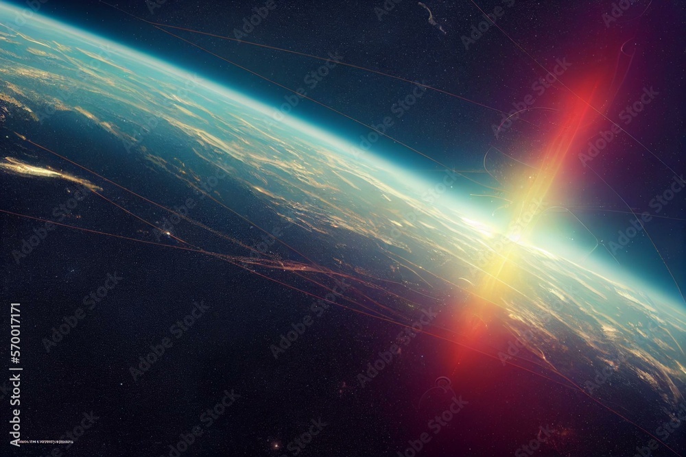 Mathematical and physical formulas against background of a Earth in ...