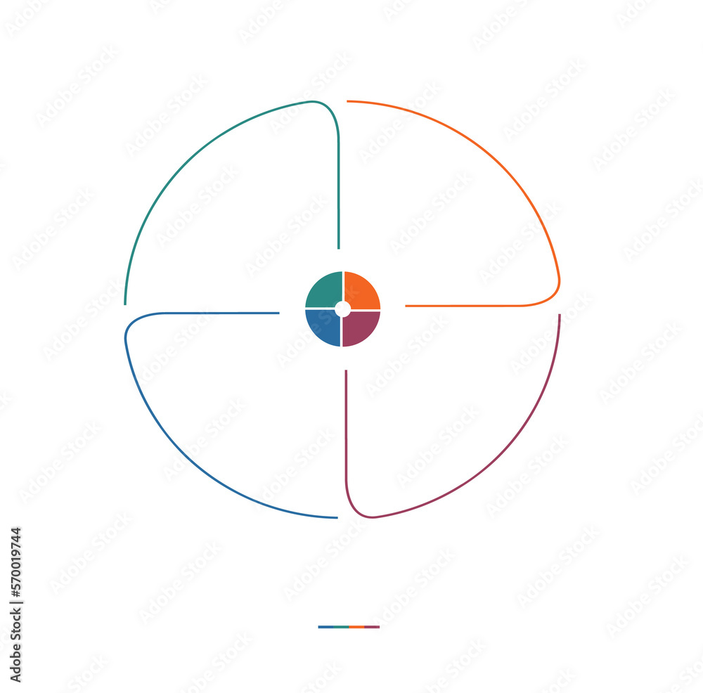 Infographics 4 positions, a circle of colored lines Stock Illustration ...