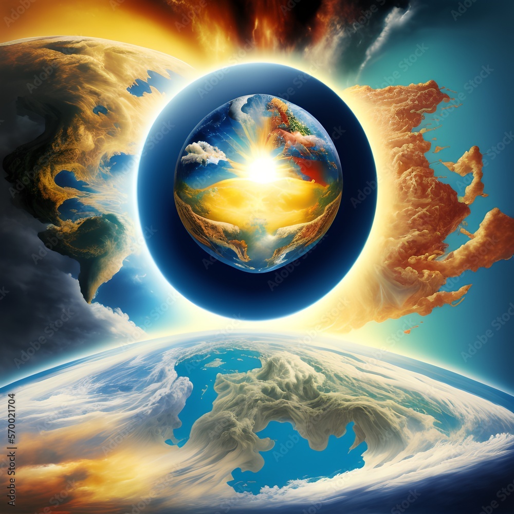 Seven Days of Creation of the World, Generative AI Illustration Stock ...