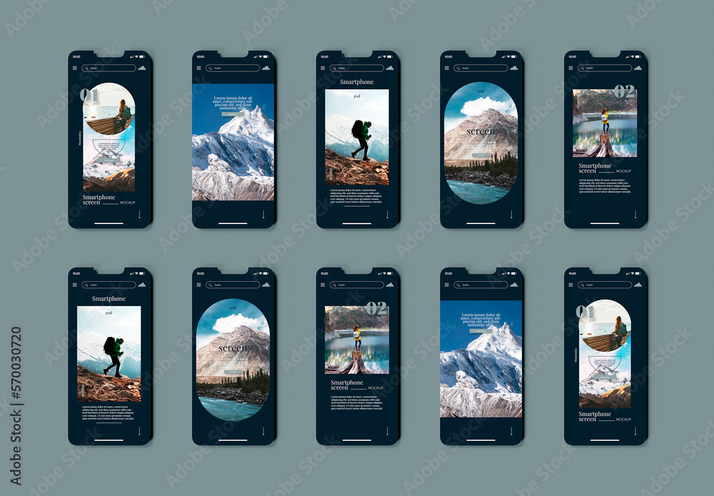 Smartphone Website Layouts Mockup Stock Template | Adobe Stock