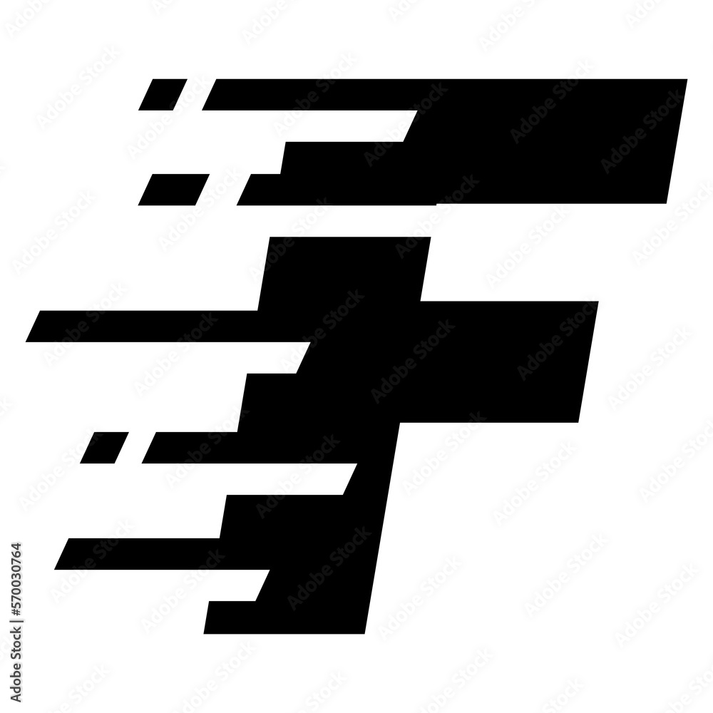 Símbolo rapidez. Logo aislado con letra inicial F con líneas de ...