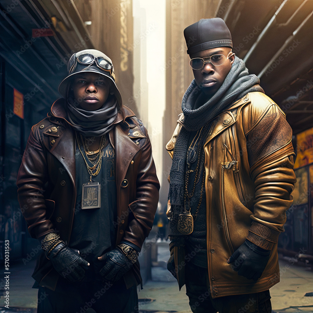 Poster Old-school rappers in a street of NYC, generative ai – Wall Art ...