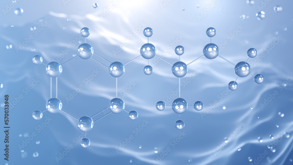 methamphetamine molecular structure, 3d model molecule, cns stimulant ...