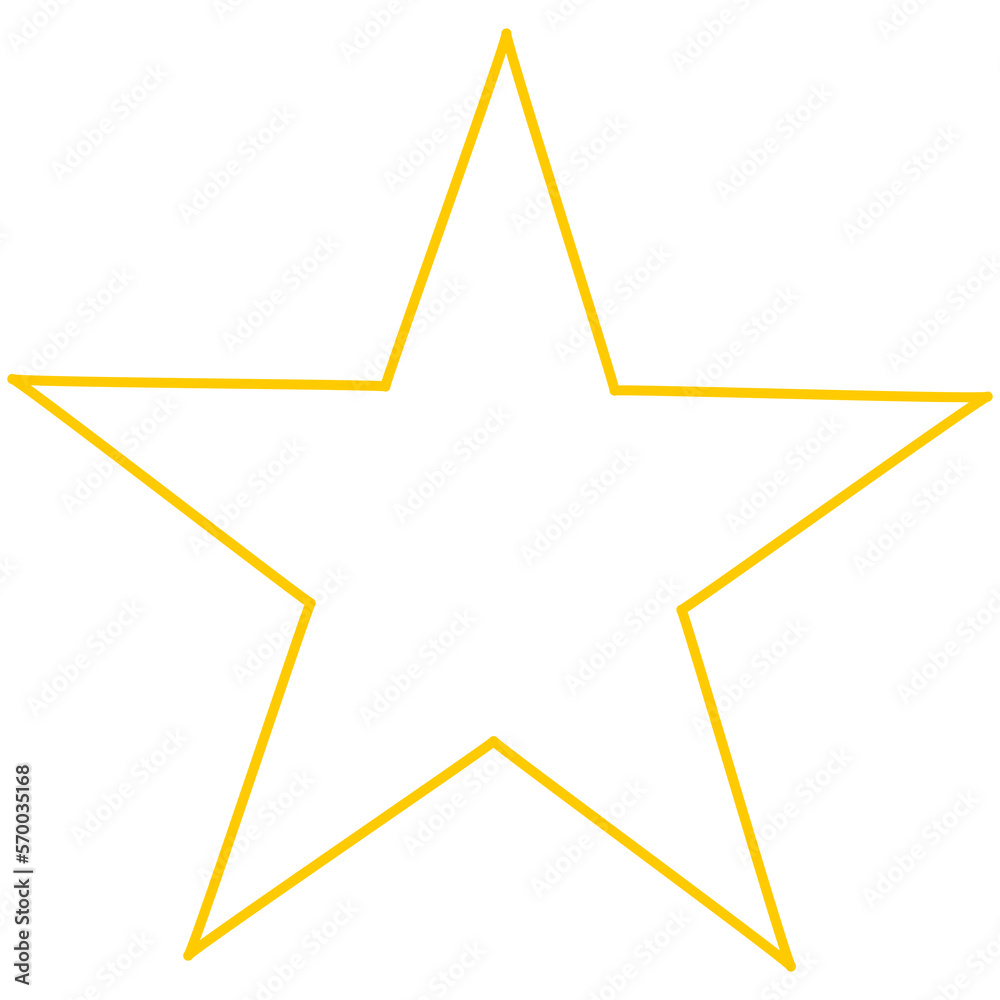 Yellow star shape frame isolated on white background, golden star frame ...
