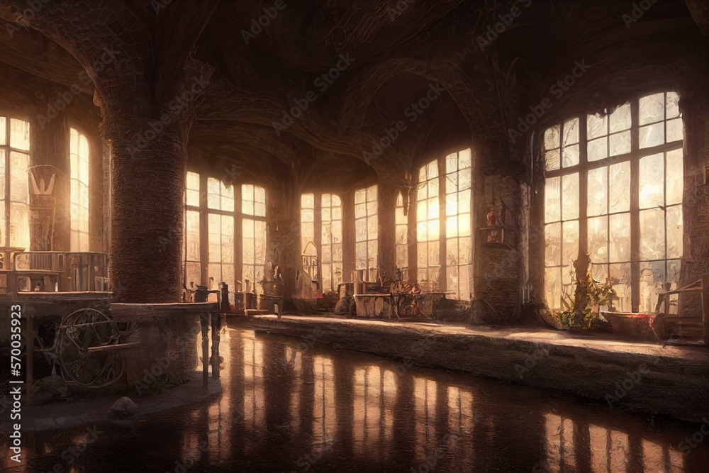 Fairy Tale Town, a small one. Fictional Setting concept painting ...