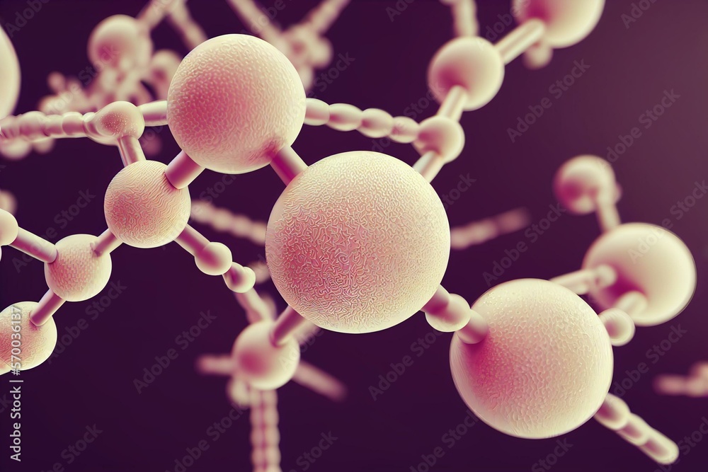 Concept realistic molecules background. Science illustration of a cream ...