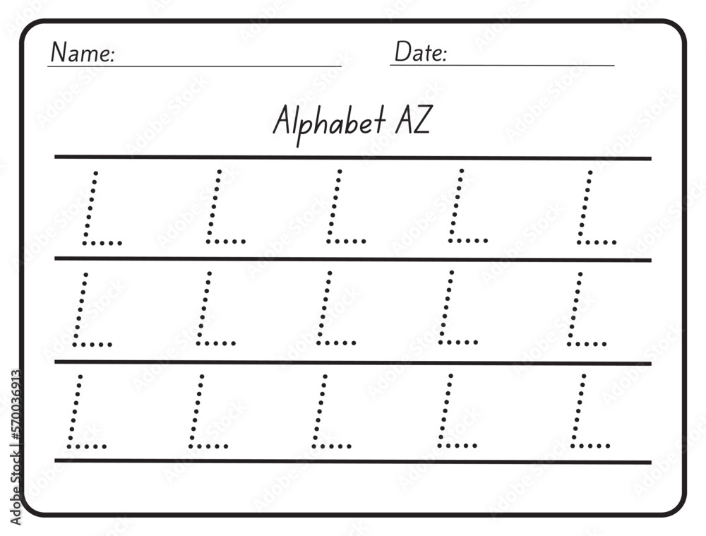 Alphabet tracing practice Letter L. Tracing practice worksheet ...