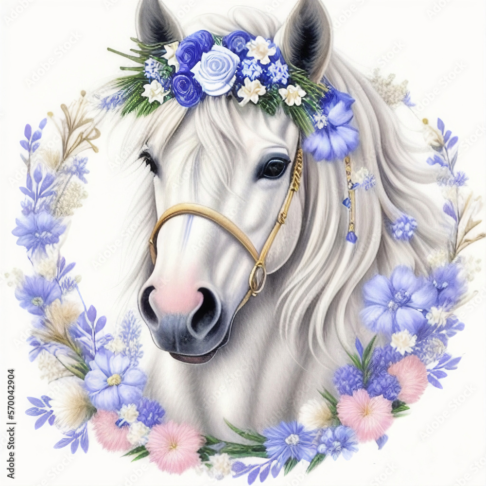 Horses In Flowers