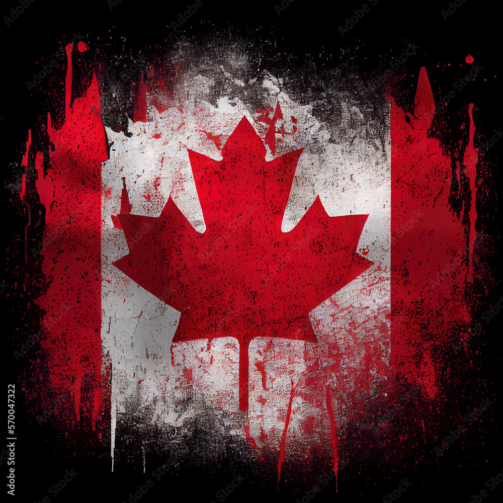 stylized flag of Canada with erosion effect, ai generated Stock ...